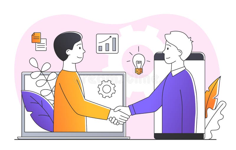 Online Transaction Conclusion Stock Vector - Illustration of offer ...