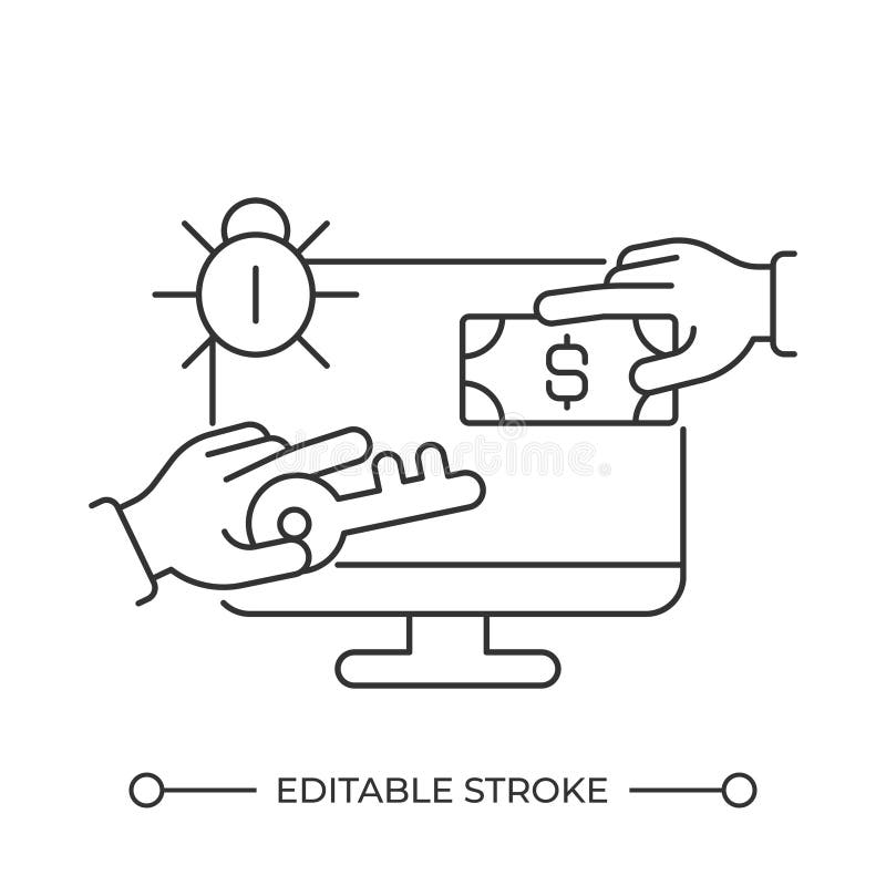 Online Transaction Vulnerability Linear Icon Stock Illustration ...