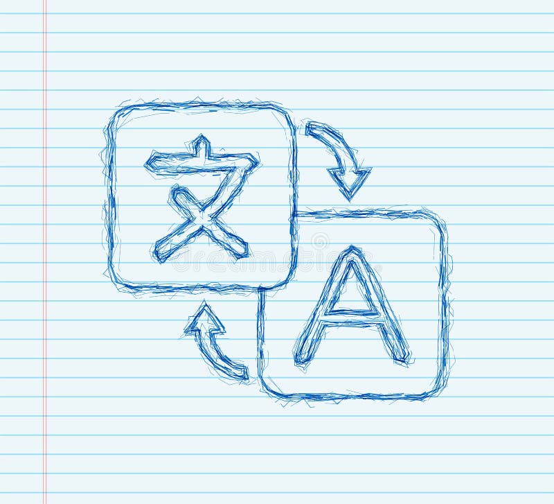 Online Translator Concept. Translator Icon. Sketch Style Stock Vector ...