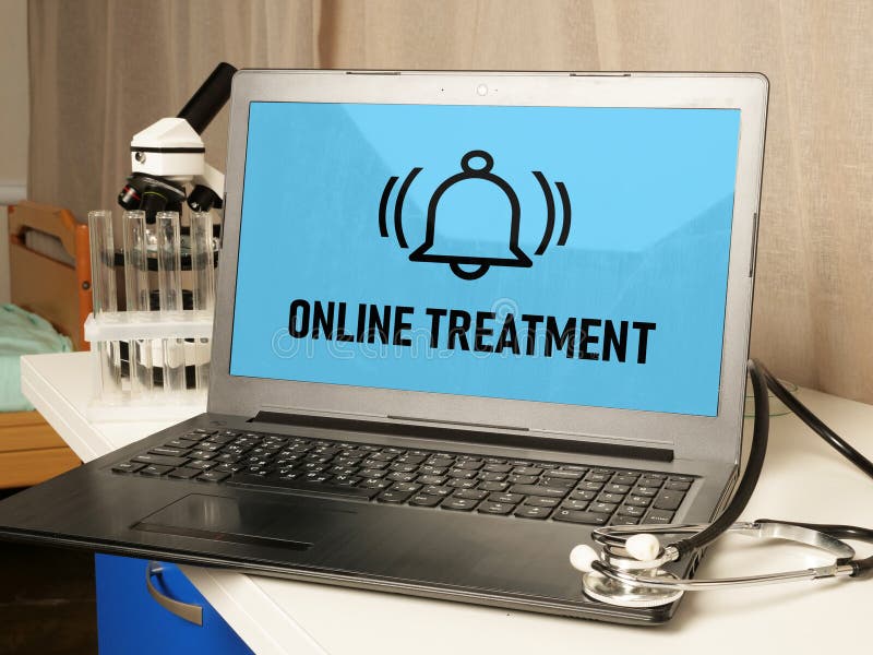 Online Treatment is Shown Using the Text Stock Image - Image of ...