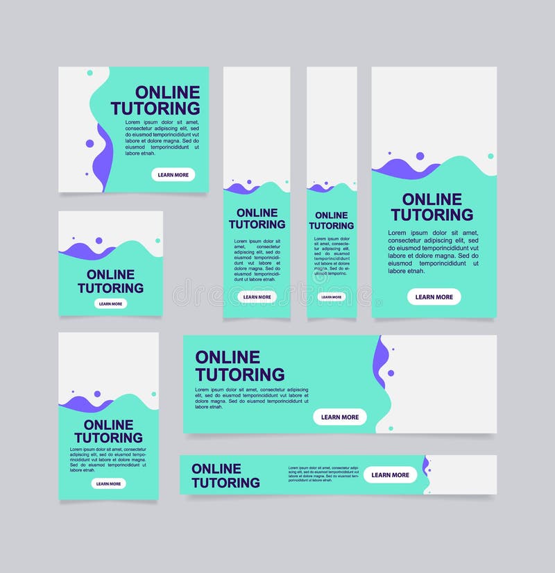 Online Tutor for College Student Web Banner Design Template Stock ...