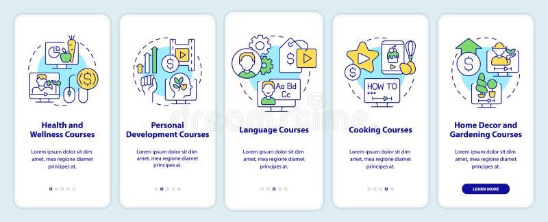 Online Tutorials Ideas Onboarding Mobile App Screen Stock Vector ...