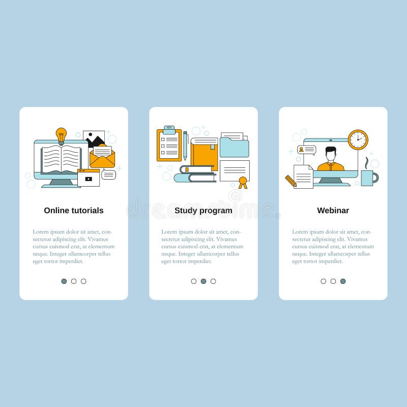 Online Tutorials, Study Program, Webinar Stock Vector - Illustration of ...