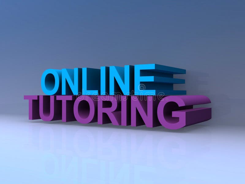 Online tutoring on blue stock illustration. Illustration of distance ...