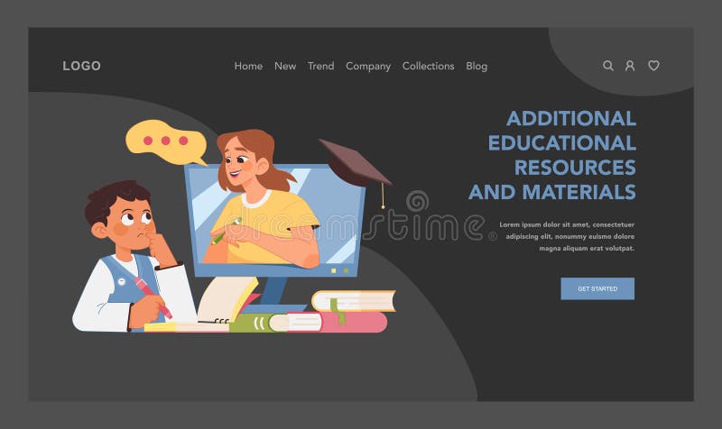 Online Tutoring Concept. Flat Vector Stock Vector - Illustration of ...