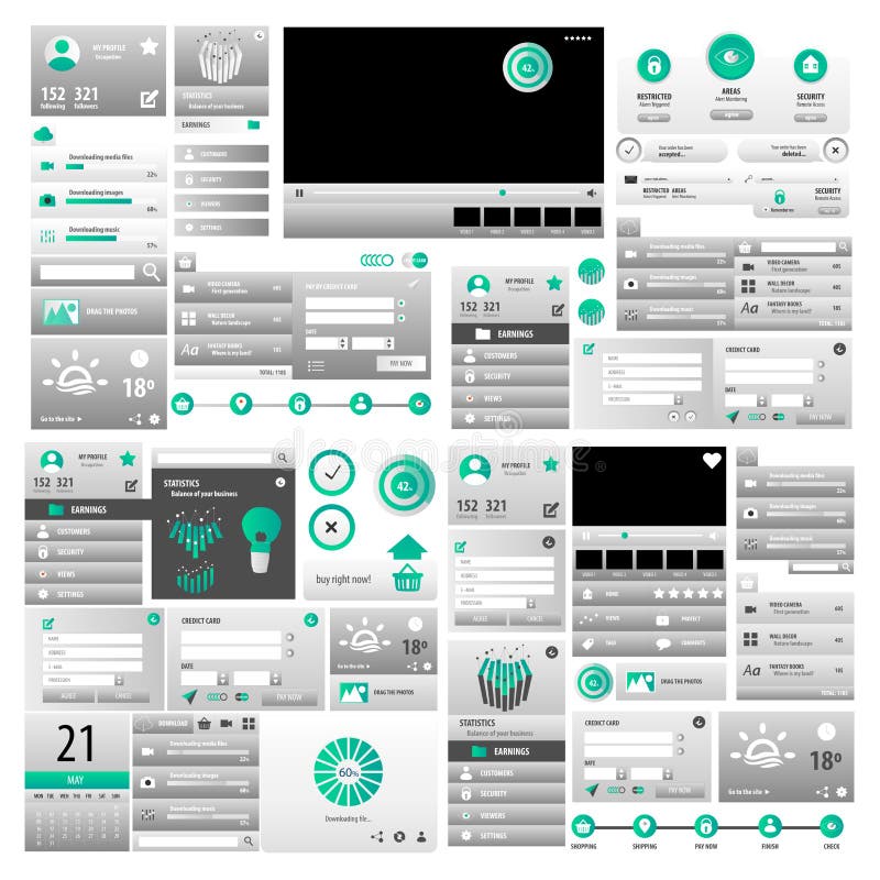 Online User Interface for Business Background Stock Vector ...
