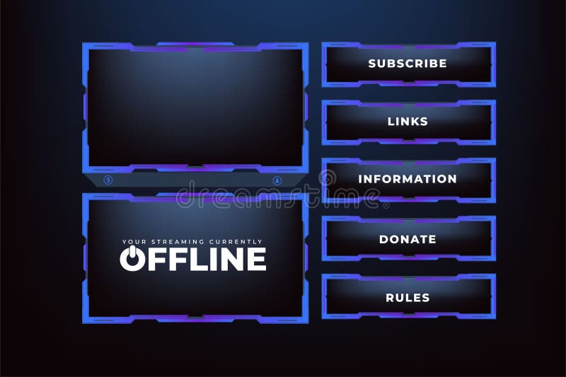 Online User Interface Design with Dark Blue Color. Simple Gaming Screen ...