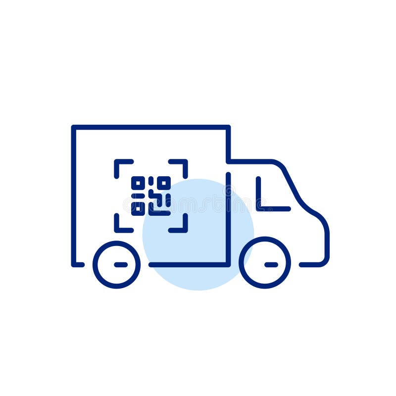 Online Van Rental. Truck with Qr Code. App Access. Pixel Perfect ...