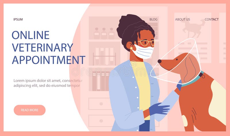 Online Veterinary Appointment Web Banner Mockup, Flat Vector ...
