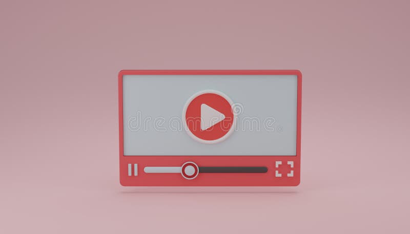 Online Video or Audio Player 3D Render Illustration Stock Illustration ...