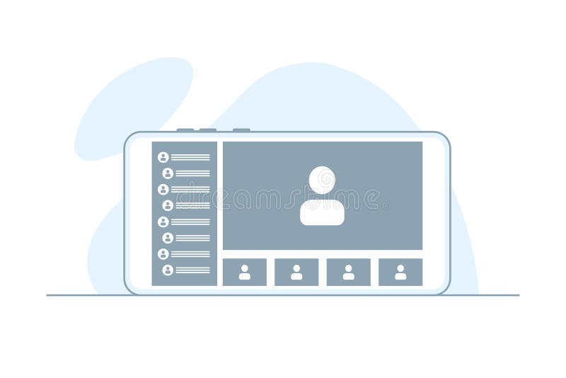 Online Video Call on Phone Screen. Concept Online Call with Chat Stock ...