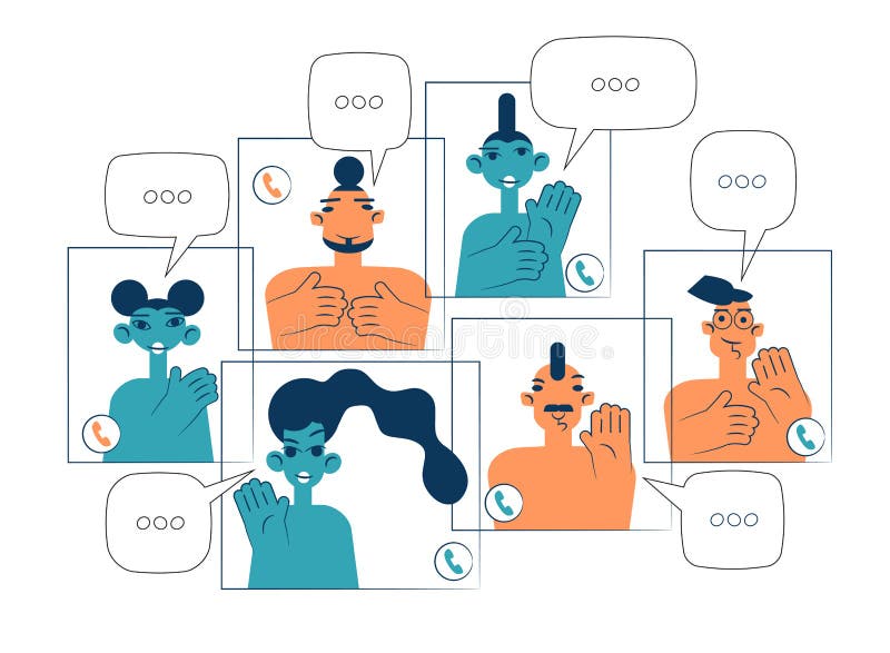 Online Video Call. Remote Communication. Online Education. Web Seminar ...