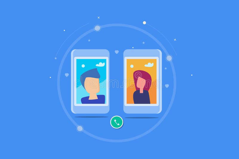 Online Video Chat, Video Call Via Mobile Phone, People Interacting Via ...