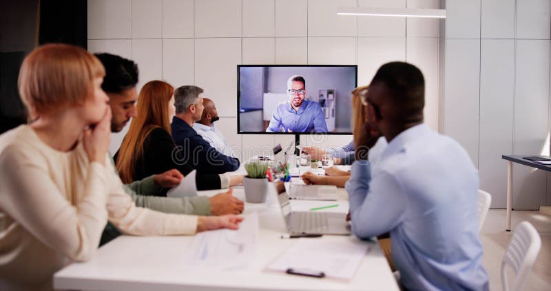 Online Video Conference Call Stock Image - Image of conferencing ...