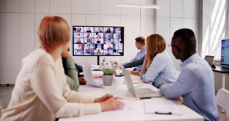 Online Video Conference Call Stock Image - Image of business, document ...