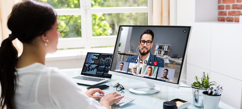 Online Video Conference Call Stock Photo - Image of webcast, advisor ...