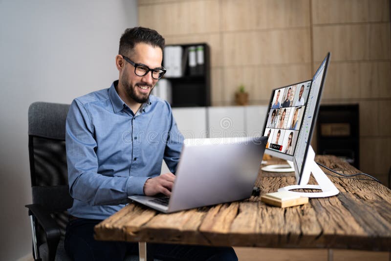 Online Video Conference Call Stock Photo - Image of telecommuting ...