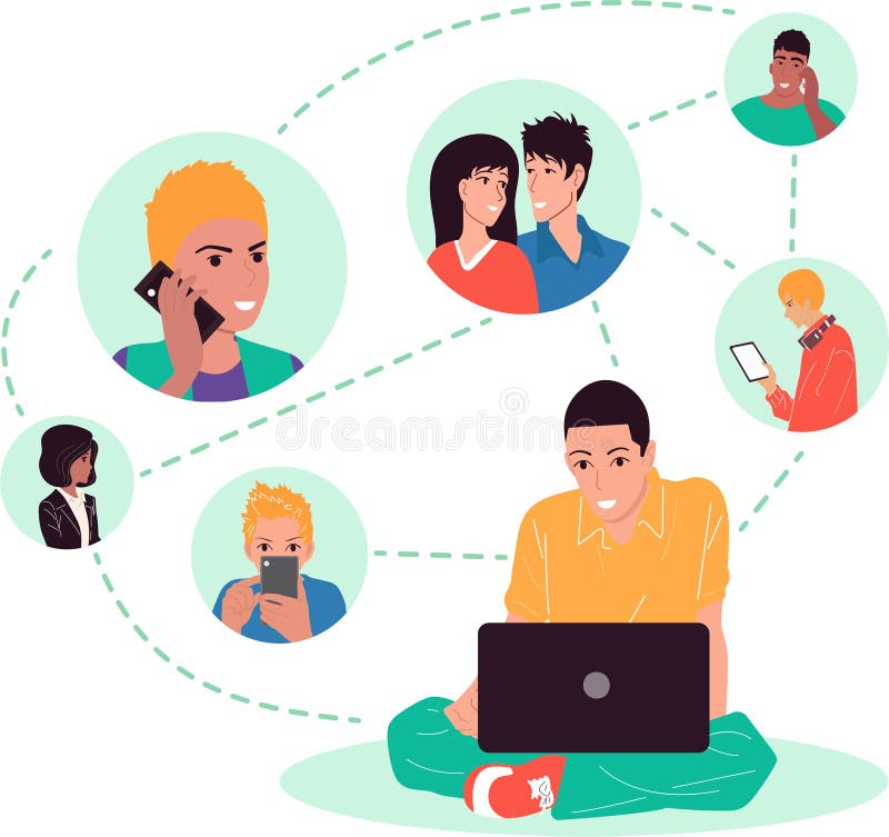 Online Video Conference Concept.Internet Communication. People ...