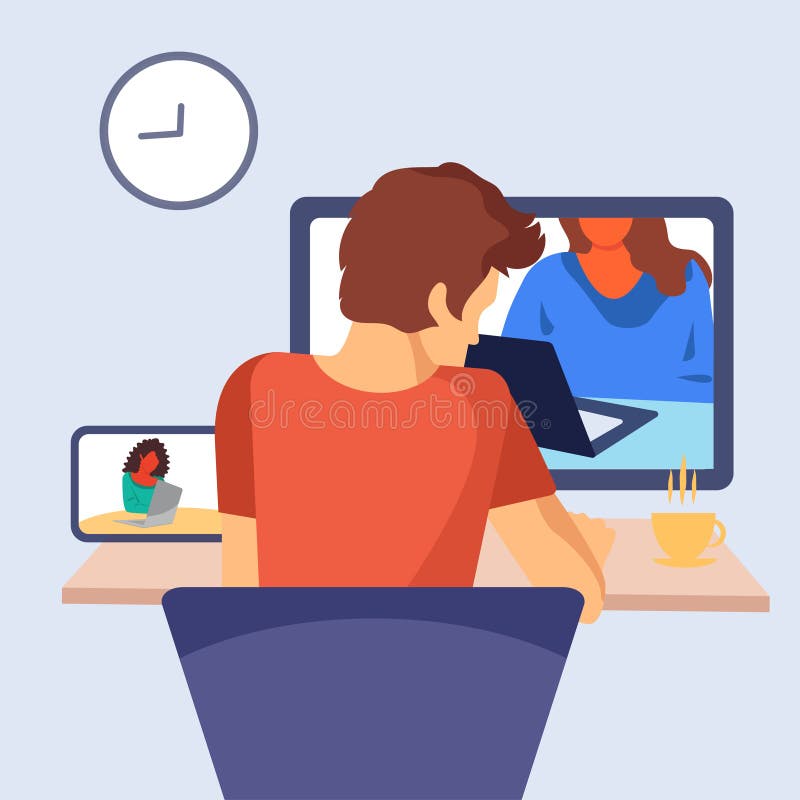 Online Video Conference Concept.Internet Communication. People ...