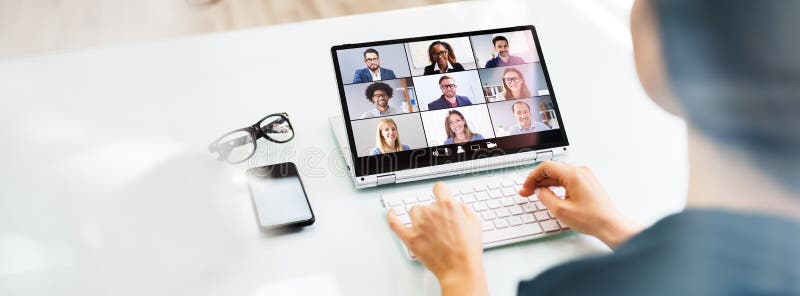 Online Video Conference Interview Call Stock Image - Image of ...