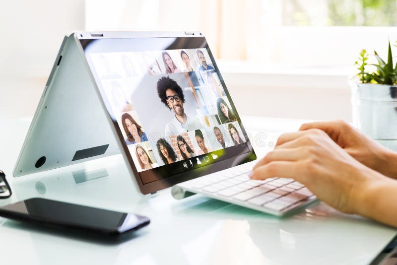Online Video Conference Webinar Call Stock Photo - Image of learning ...