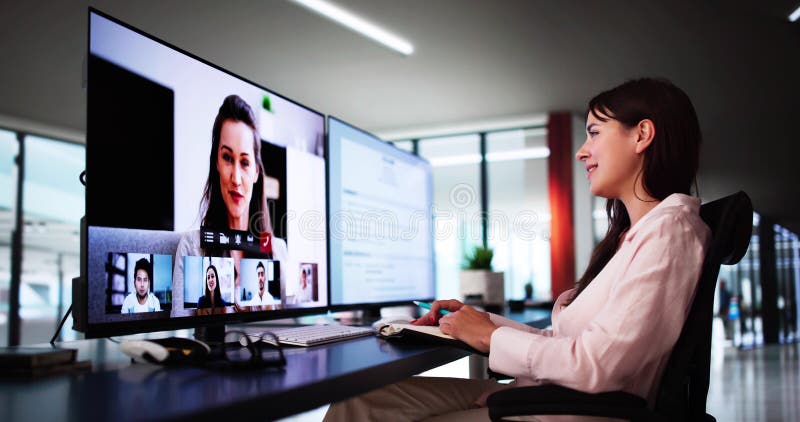 Online Video Conference Job Interview Meeting Stock Photo - Image of ...