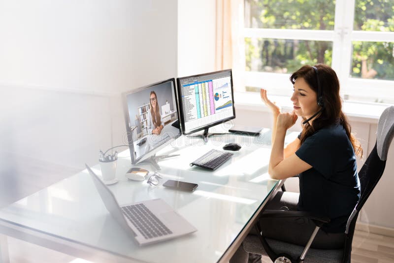 Online Video Conference Learning Call Stock Photo - Image of castle ...