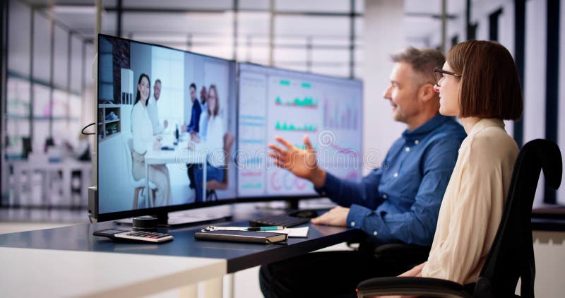 Online Video Conference Learning Webinar Meeting Stock Photo - Image of ...