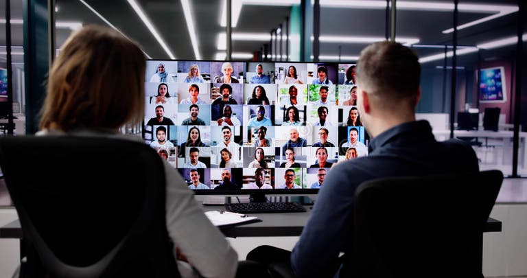 Online Video Conference Meeting on Computer Stock Photo - Image of meet ...