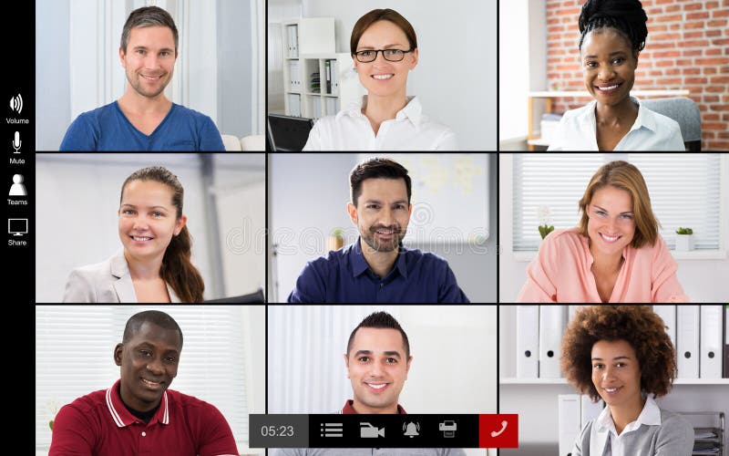 Online Video Conference Meeting Group Call Stock Image - Image of ...