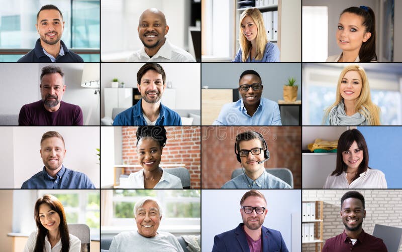 Online Video Conference Meeting Group Call Stock Image - Image of ...