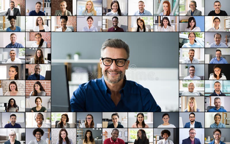 Online Video Conference Meeting Group Call Stock Photo - Image of ...