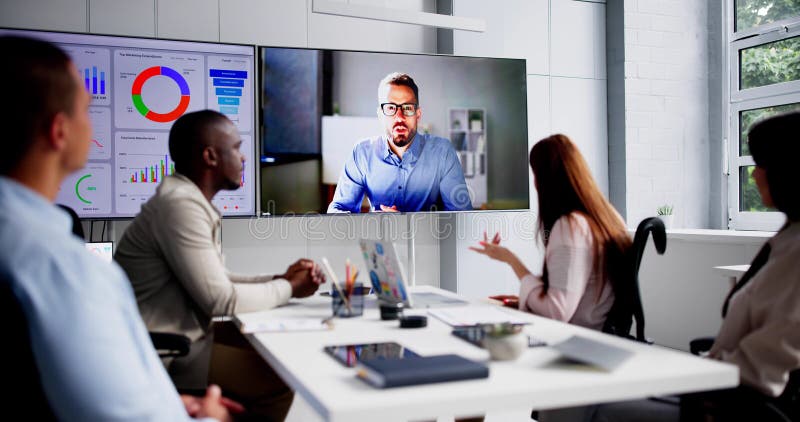 Online Video Conference Training Business Meeting Stock Image - Image ...