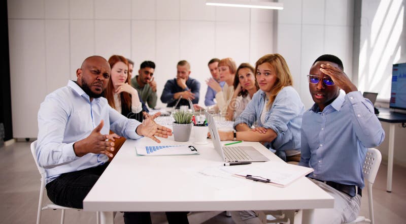 Online Video Conference Webinar Angry People Arguing Stock Image ...