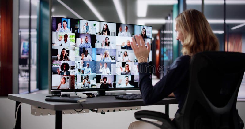 Remote Conference Webinar and KPI Dashboard Chart Stock Image - Image ...