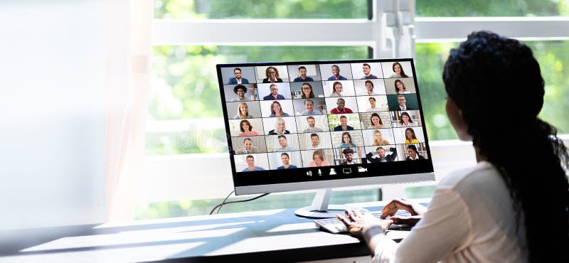 Online Video Conference Webinar Remote Call Stock Image - Image of ...