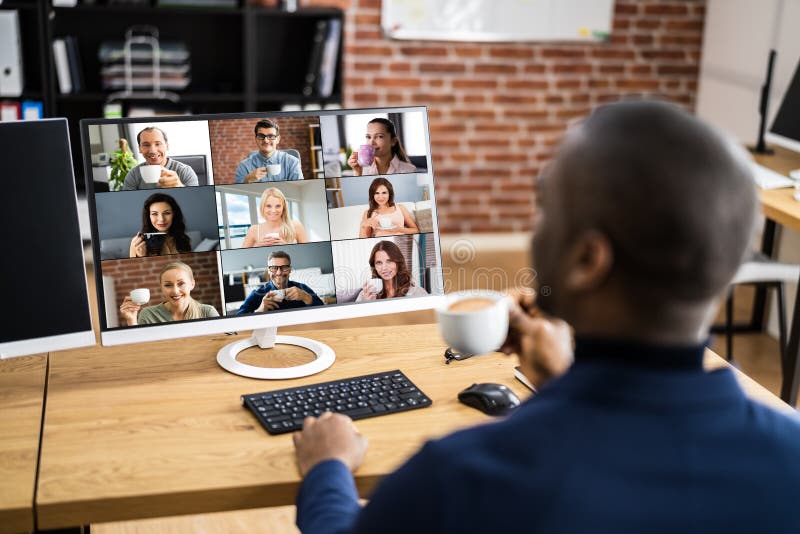 Online Video Conference Work Webinar Stock Image - Image of conference ...