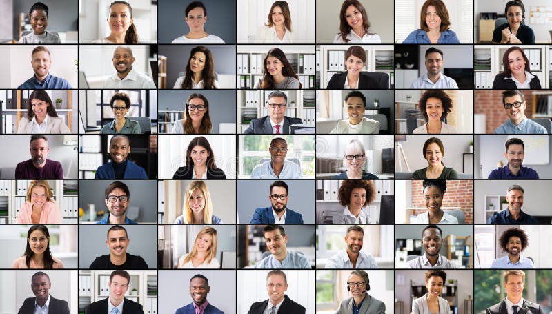 Online Video Conferencing Call Group Chat Stock Image - Image of screen ...