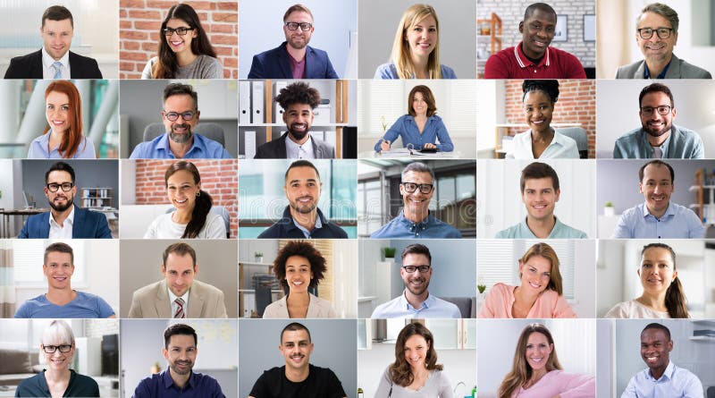 Online Video Conferencing Call Group Screen Stock Image - Image of ...