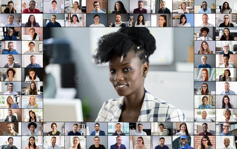 Online Video Conferencing Call Group Chat Stock Photo - Image of person ...