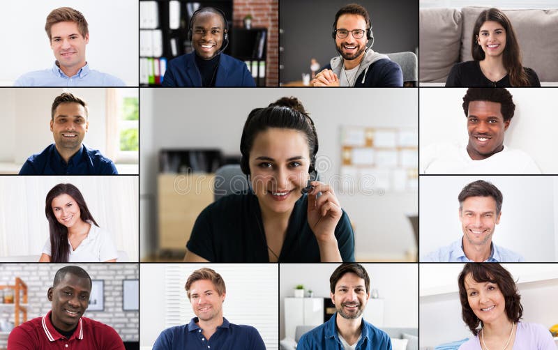 Online Video Conferencing Chat Stock Photo - Image of diverse ...