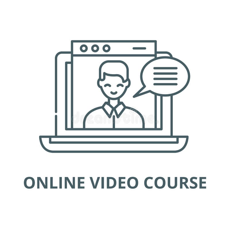 Online Video Course Vector Line Icon, Linear Concept, Outline Sign ...