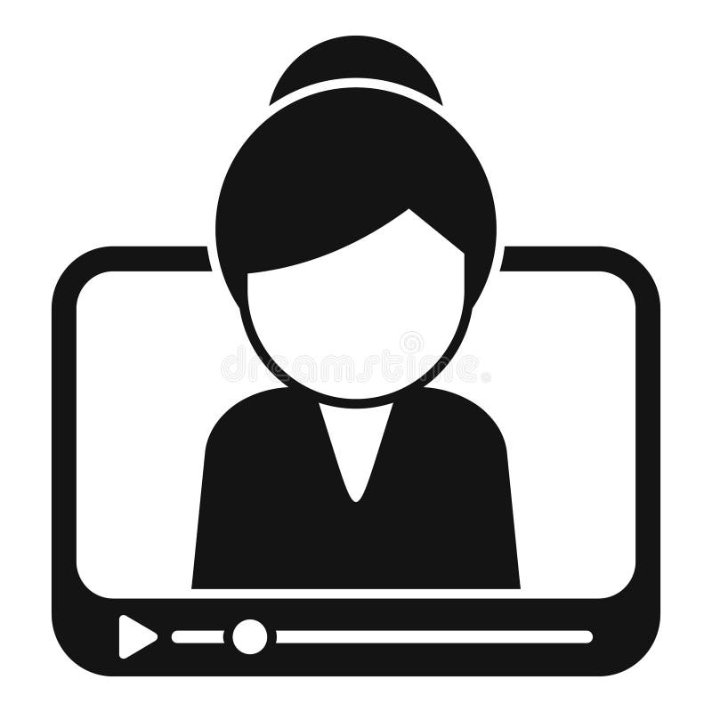 Online Video Female Speaker Icon Simple Vector Speech Orator Stock Vector Illustration Of