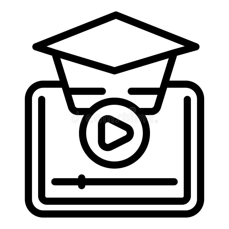 Online Video Icon Outline Vector. Study Learn Stock Vector ...