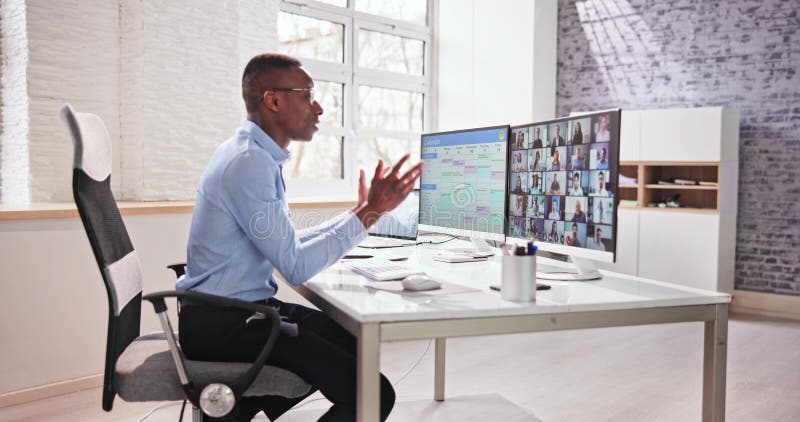 Online Video Interview stock image. Image of elearn - 272261035