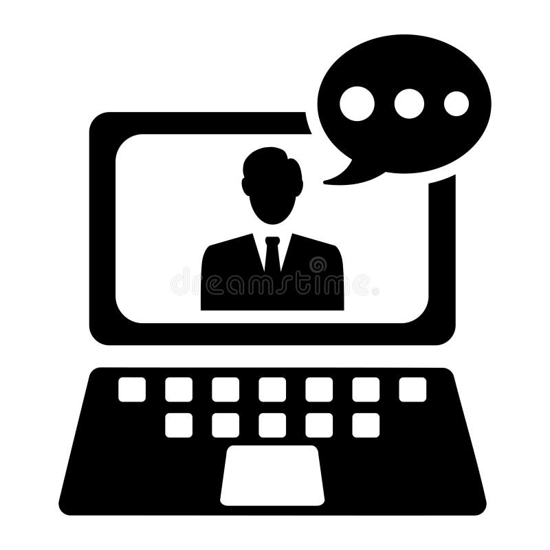 Online Video Interview Icon Stock Vector - Illustration of internet ...