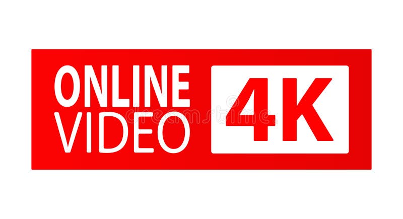 ONLINE VIDEO 4K. a Button, Icon, or Sign for a Website, Application ...
