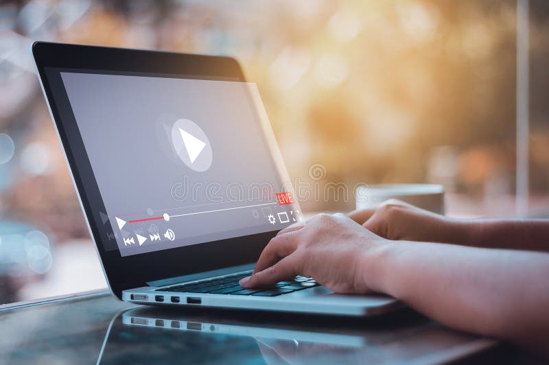 Online Video Live-streaming.Live Broadcast and Playing Content Video in ...