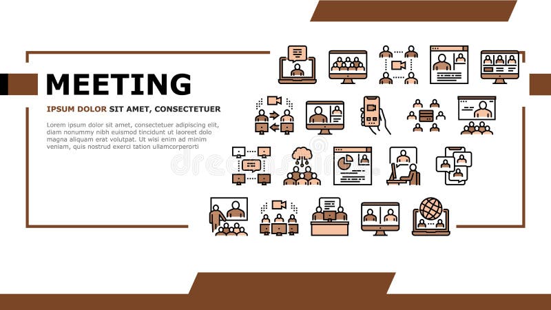 Online Video Meeting Landing Header Vector Stock Illustration ...