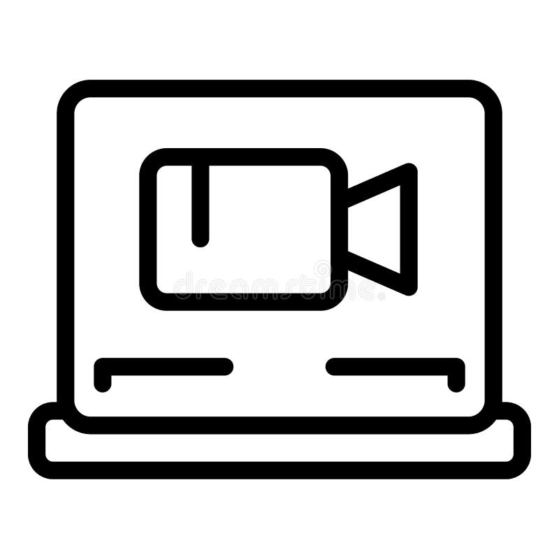 Online Video Player Icon Outline Vector. Computer Learning Stock Vector ...